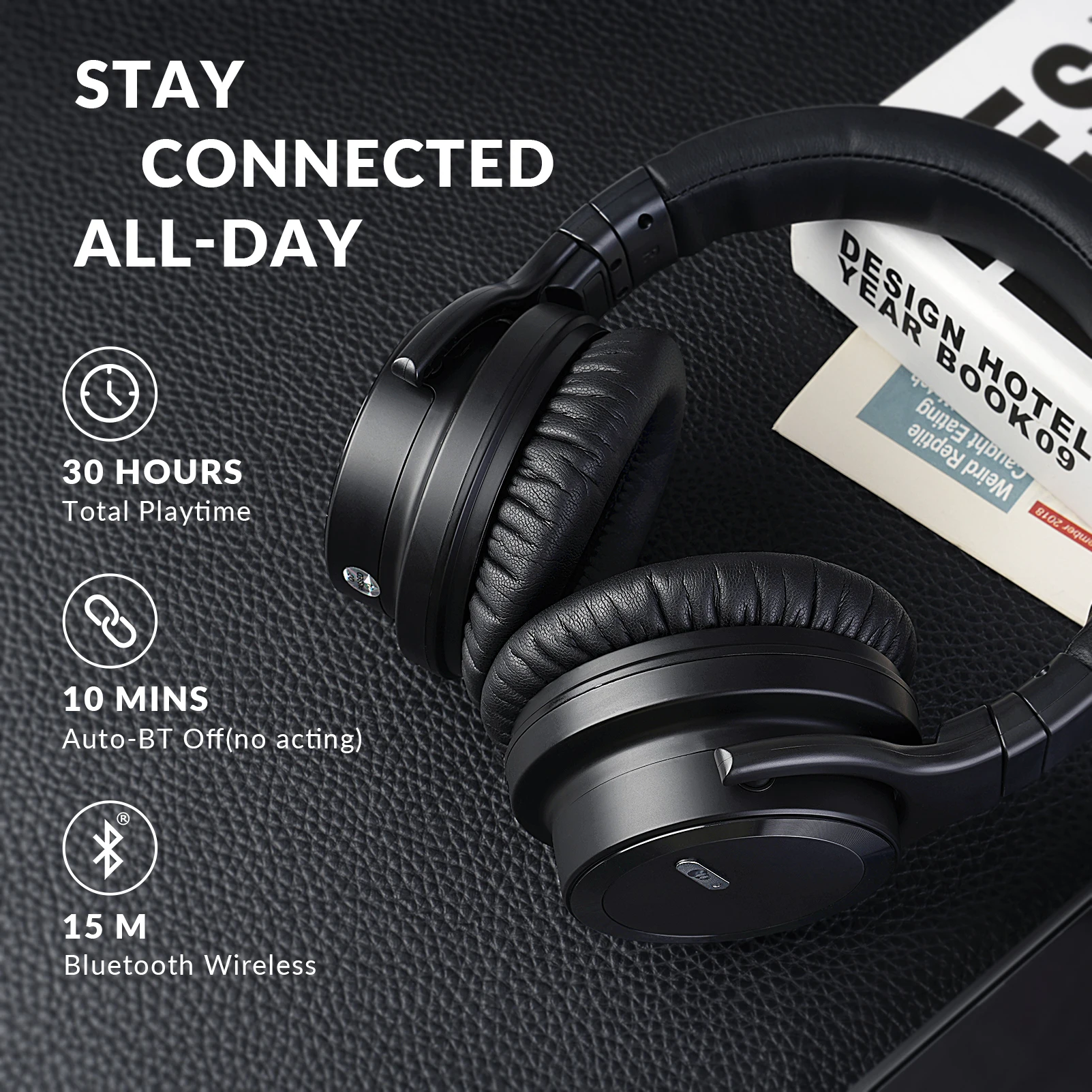 ANC True Stereo Wireless Earphones - 30h Playtime & BT 5.2