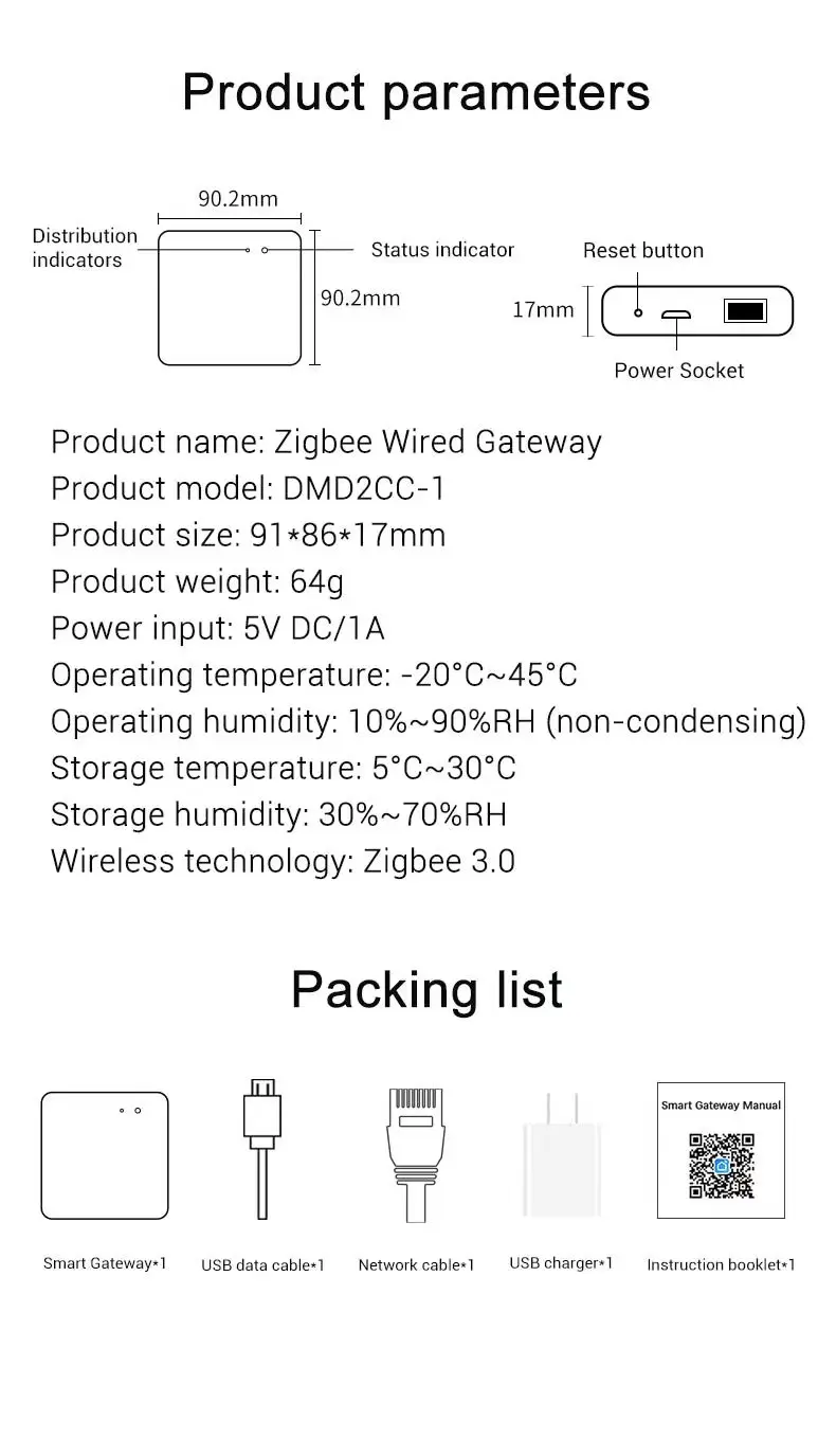 Tuya Zigbee Gateway Smart Iot Zigbee 3.0 Wired Hub Controller Smart Life Tuya Smart Alexa Google ...