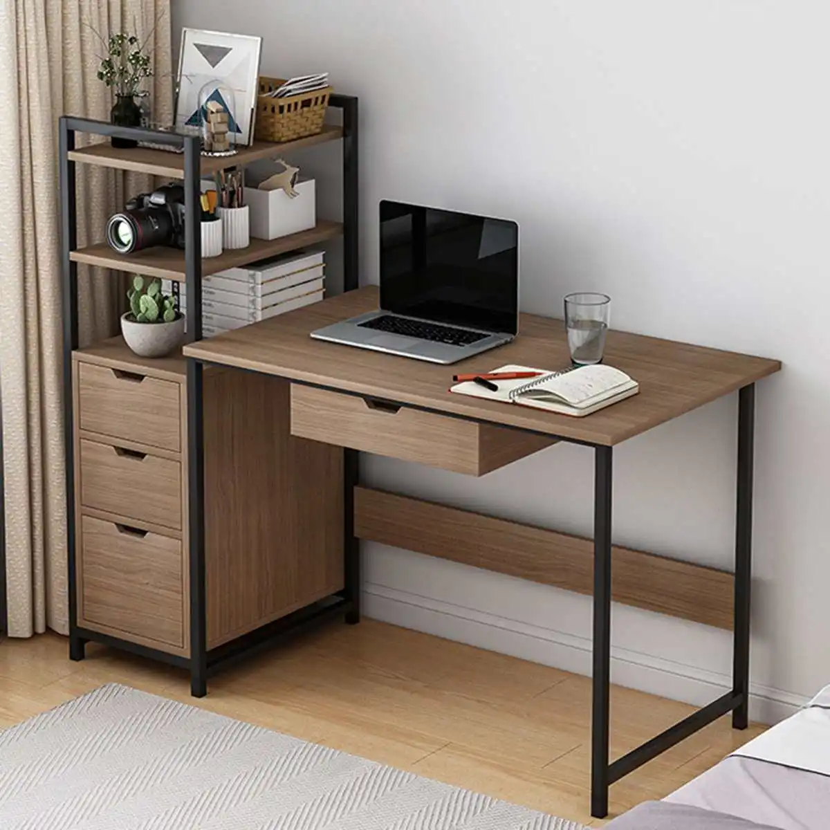 Modern Shelves Drawers Computer Desk for Home and Office| Alibaba.com