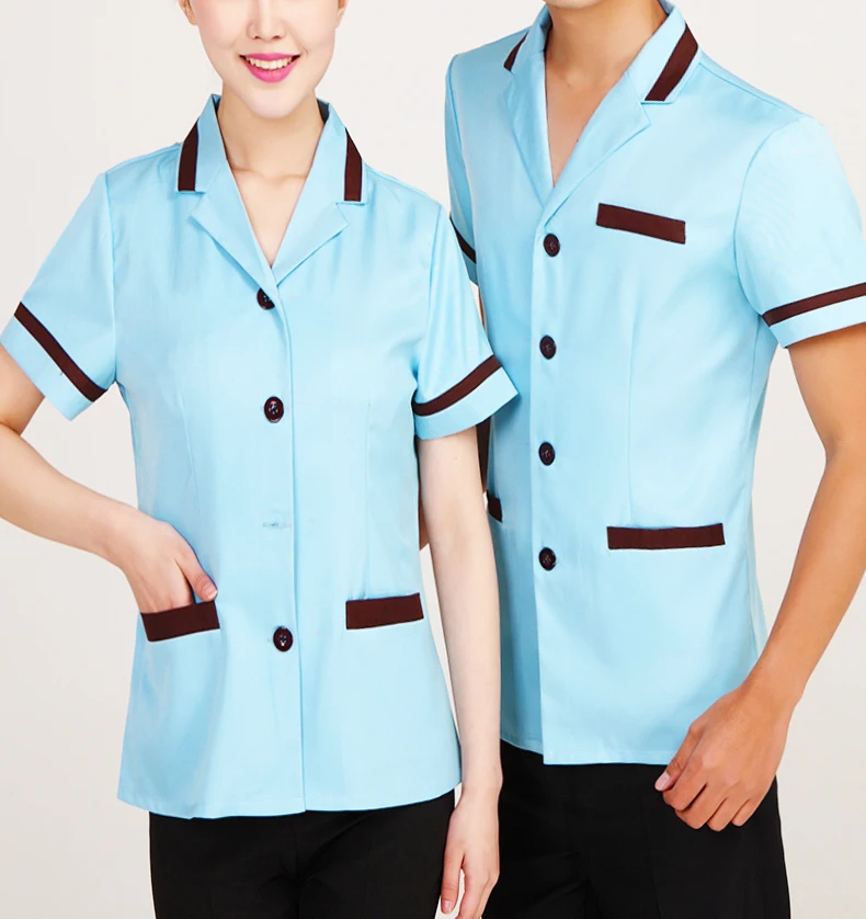 Hotel Cleaning Staff Uniform Men Women Housekeeping Uniform Short ...