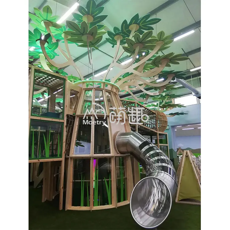Moetry Treehouse Nature Themed Indoor Playground Wooden With Stainless ...