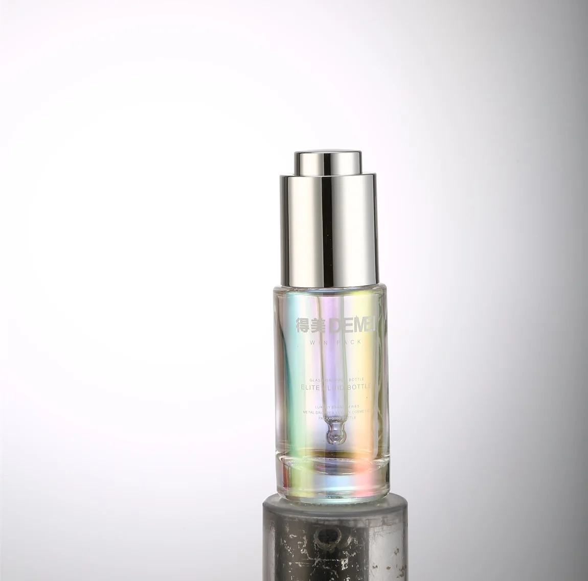 Round Cylinder Glass Dropper Bottle With clear Bulb for Essential Oil ...