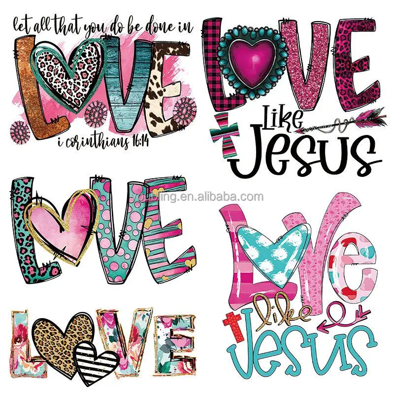 20+ Styles Ready to Ship Love Jesus DTF Print Transfer Heat Press Iron ...
