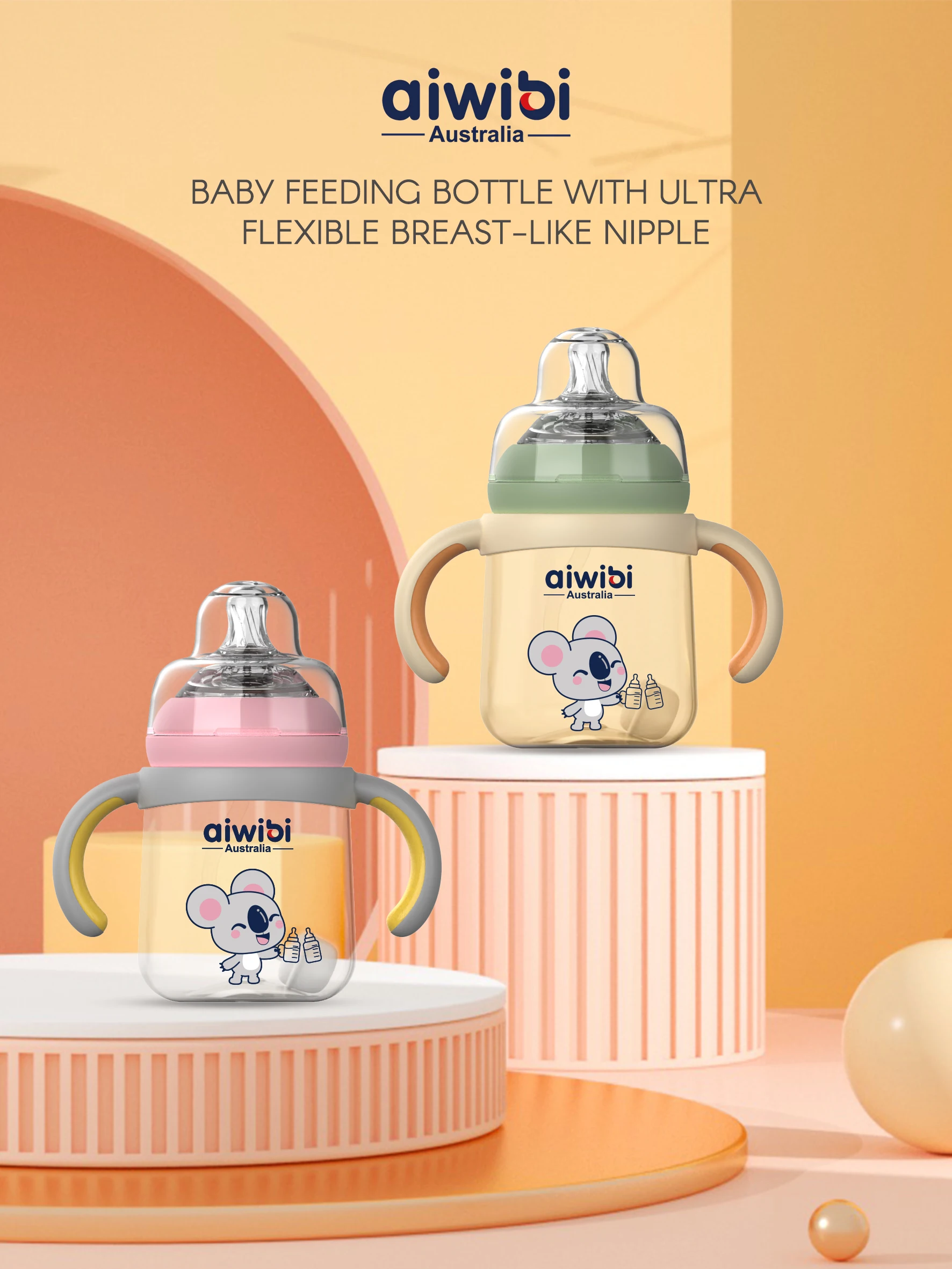 AIWIBI Baby Feeding Bottle - 240ml PPSU, BPA Free