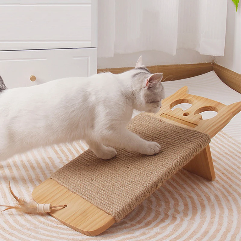 Wooden Wall Mounted Cats Scratching Post For Adult Cat Kittens Pet Wall ...