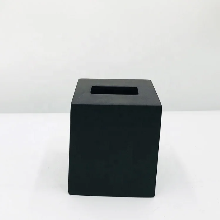 Luxury Matte Black Resin Bathroom Accessories Set for Hotels