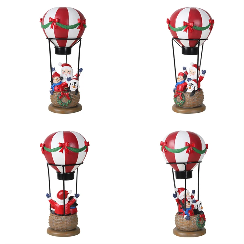 Redeco New Trend Classic Hot Air Balloon Sculpture Christmas Santa ...