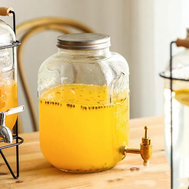 Reusable Clear Glass Beverage Container with Screw Lid 4L 5L 8L 10L ...
