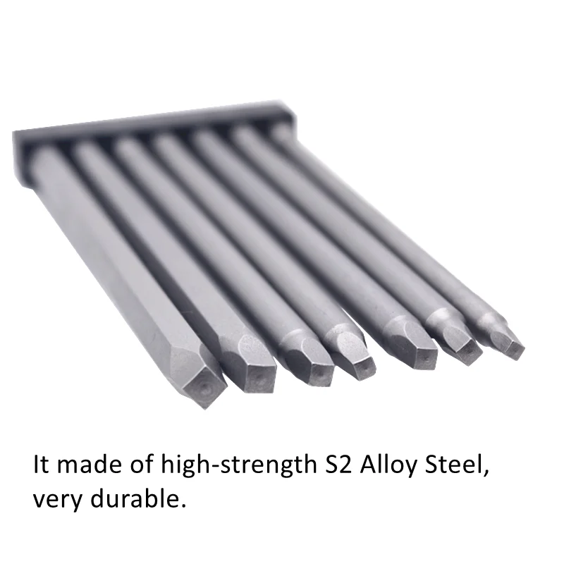 7PC 150mm Square Screwdriver Bit S2 SQ Material Electric Screwdriver ...