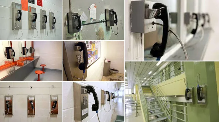 Cold Rolled Steel Gray Inmate Prison Telephone For Drug Rehabilitation ...
