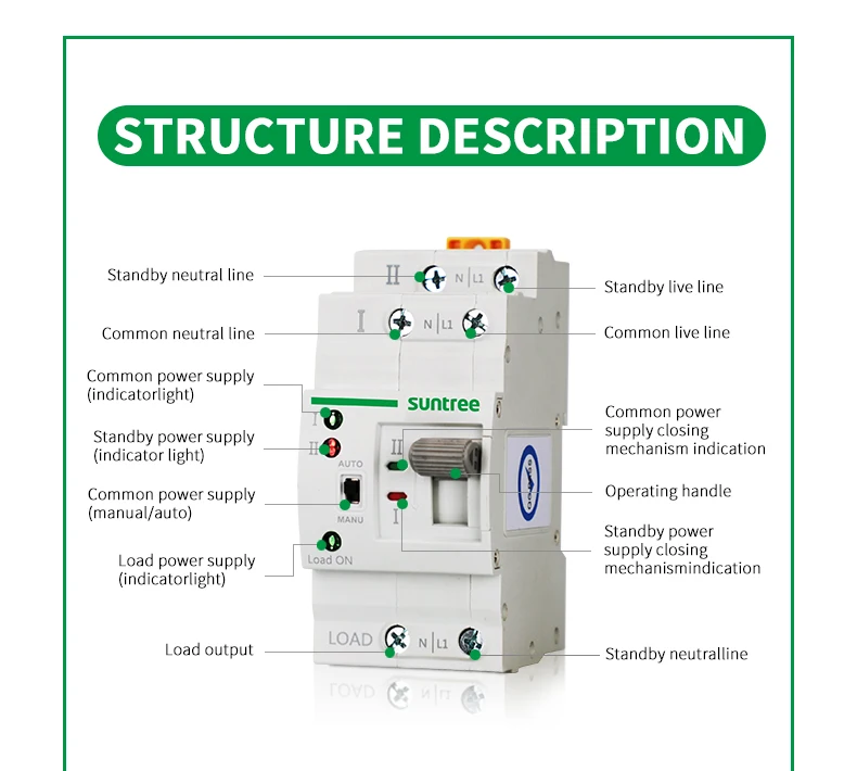 Suntree Changeover Switch Integrated Circuit 40A 50A 63A 200v Copper ...
