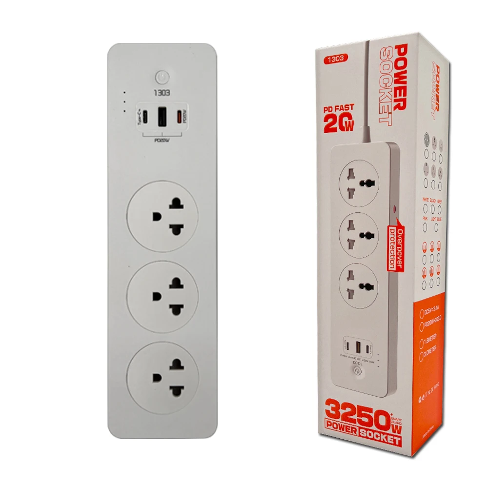 Custom Logo Thailand Socket Pd20w Fast Charge Power Strip With 3 ...