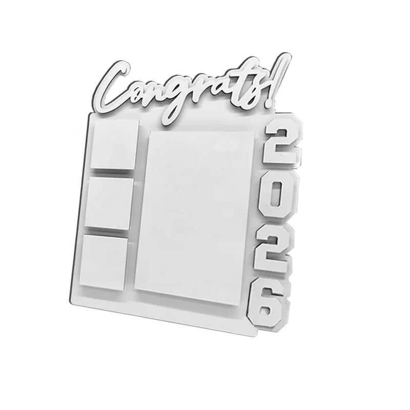 DIY Design Printable 3D Steric Graduation Congrats 2026 Picture Plaque ...