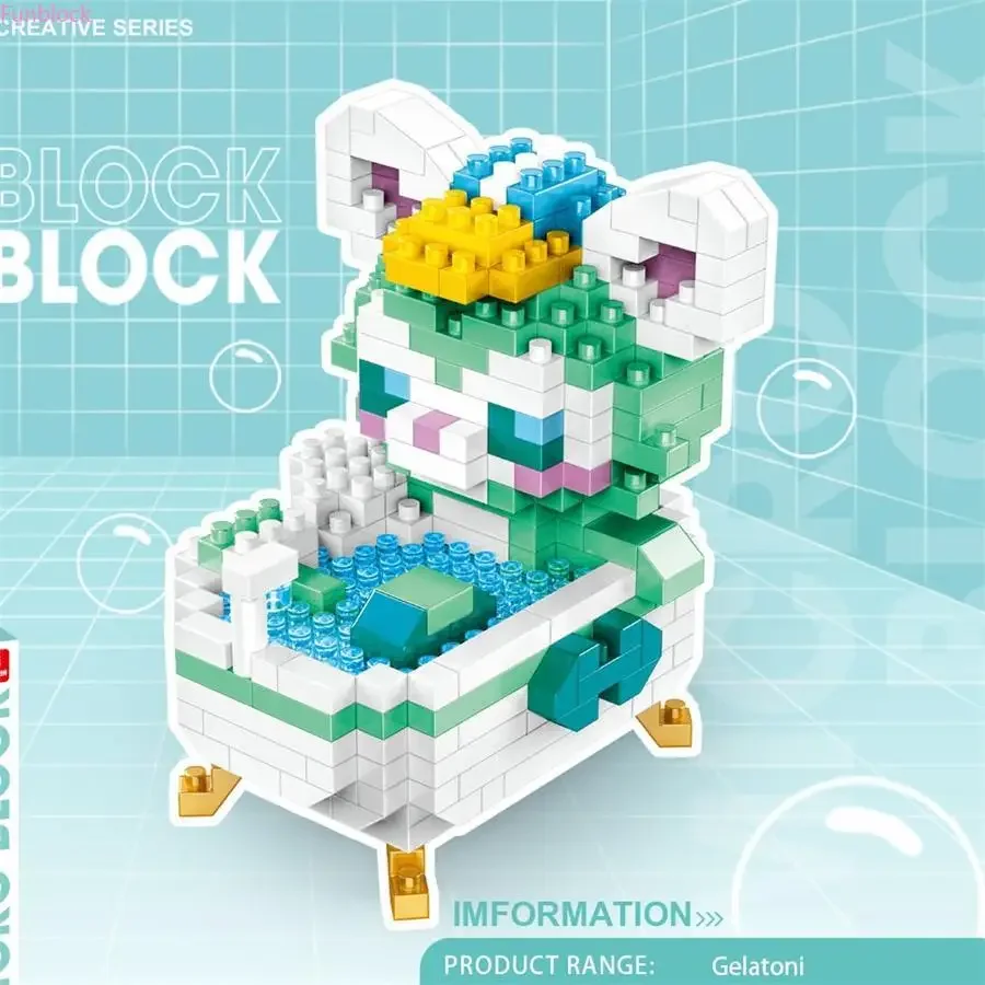 Cartoon Magic Blocks Bathtub Mini Bricks Micro Anime Building Toy ...