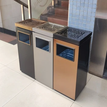 Luxury Commercial Trash Cans Metal Dustbin Stainless Steel Ashtray ...