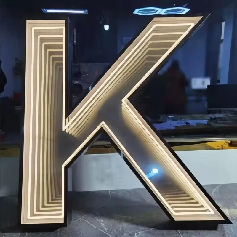 Custom 3d Magic Abyss Mirror lettering logo Bar Pub displays lettering ...