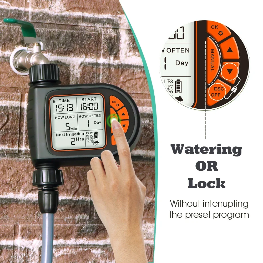 Outdoor Automatic Drip Controller Smart Rain Sensor Waterproof LCD ...