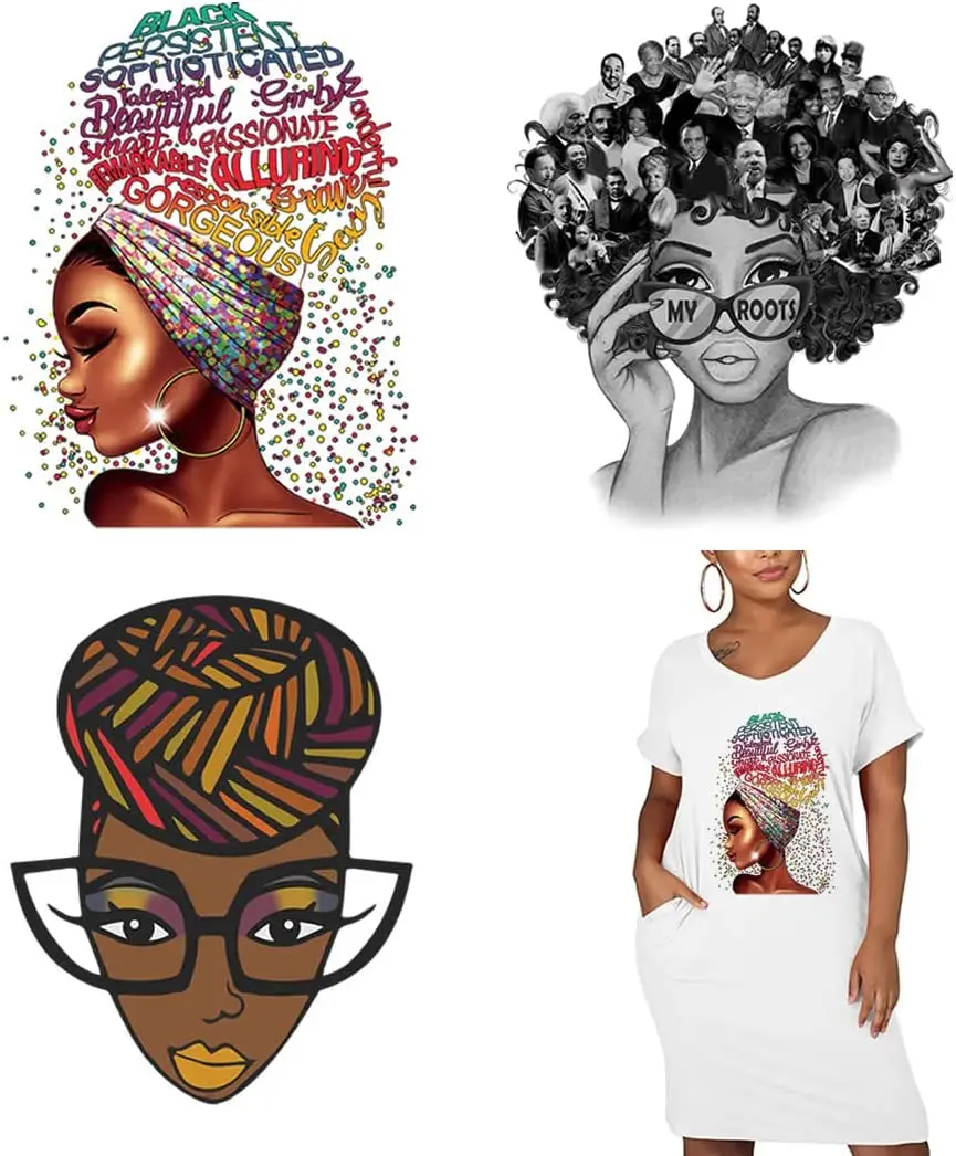 Printable Heat Transfer Sticker Black Smart Queendom Beauty Iron On ...