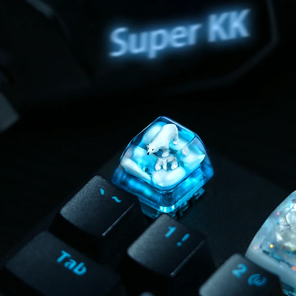 Custom Design 3D Resin ESC RGB Keycaps - Ice Rose Artisan