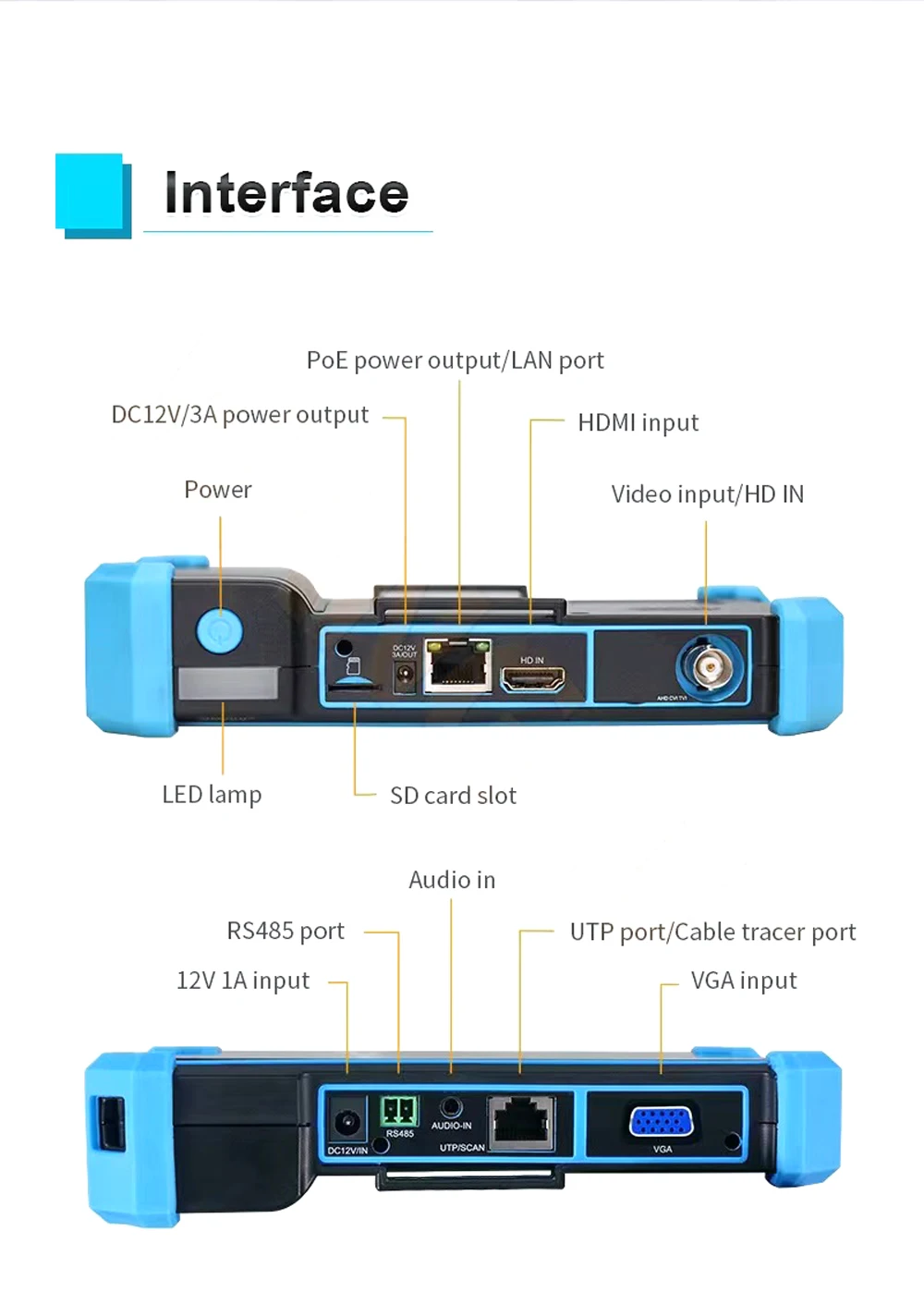 IP Camera Tester with Cable Tracer 5100C - 8MP AHD CVI TVI CVBS