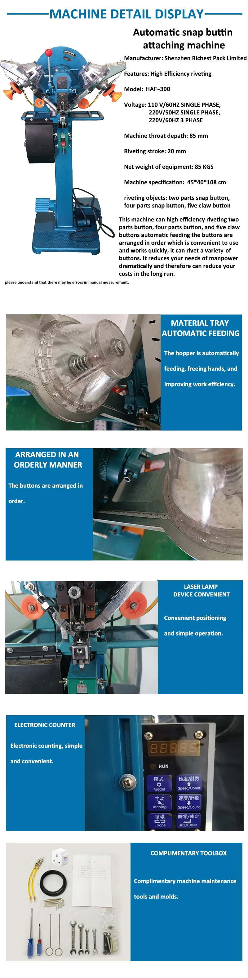 Automatic Snap Button Riveting Machine - Efficient & Reliable