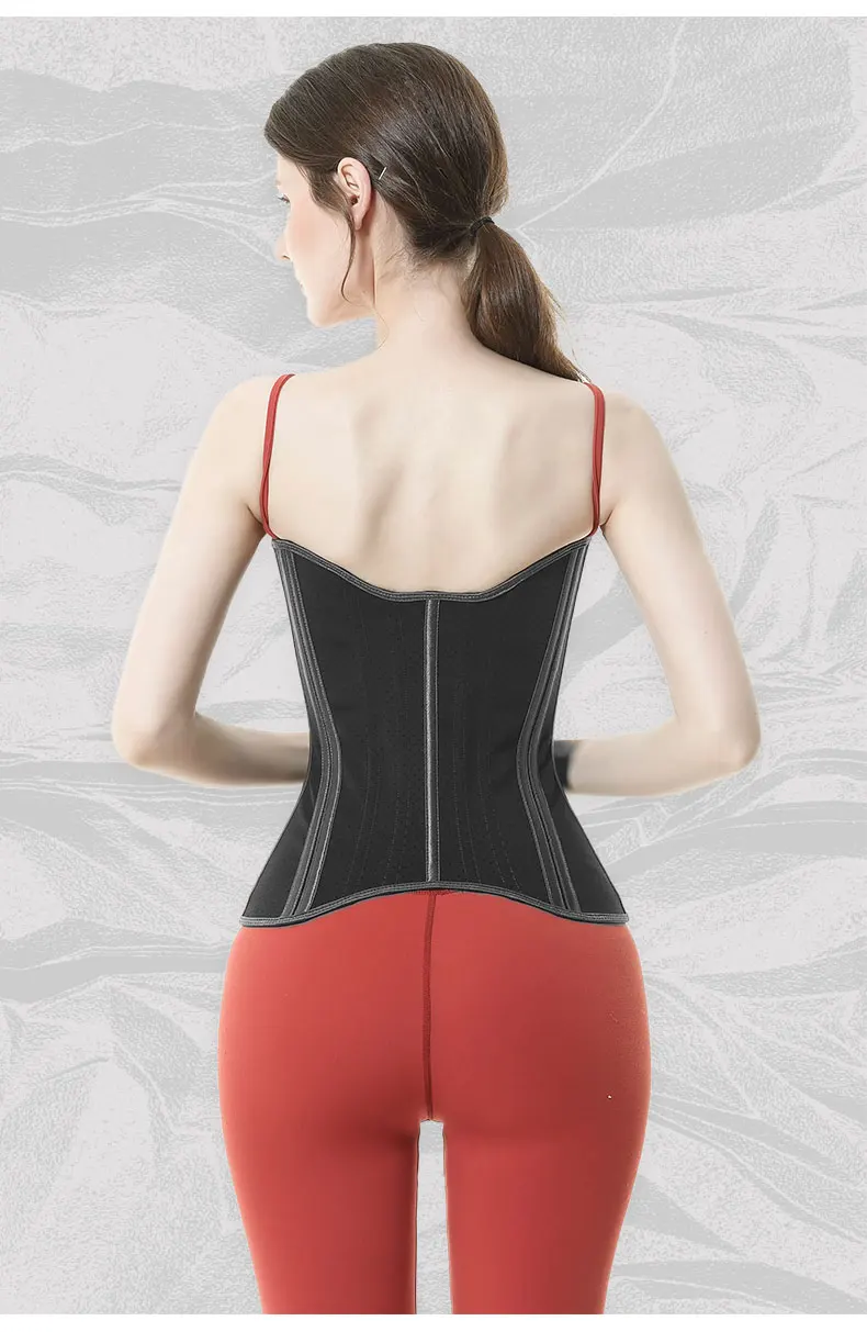 Hot Sale Latex 19 Steel Boned Women Waist Trainer With Three-button ...