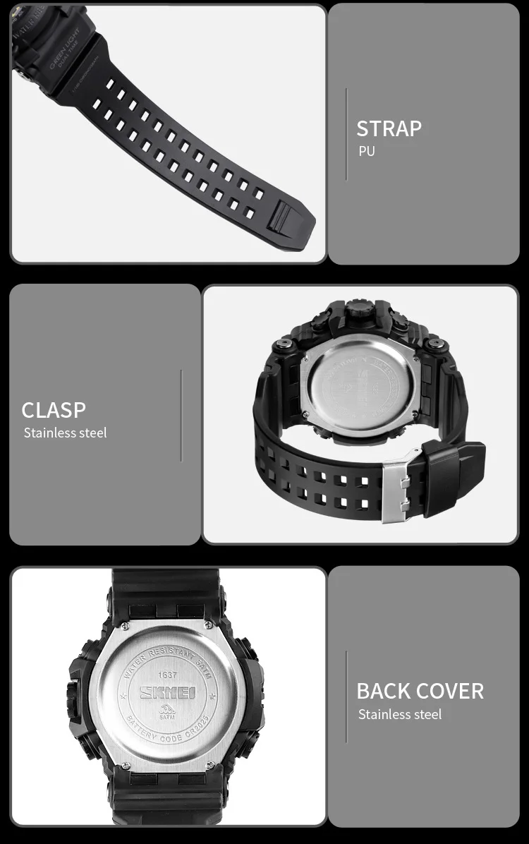 SKMEI 1637 Digital Sport Watch - Waterproof & Shock Resistant