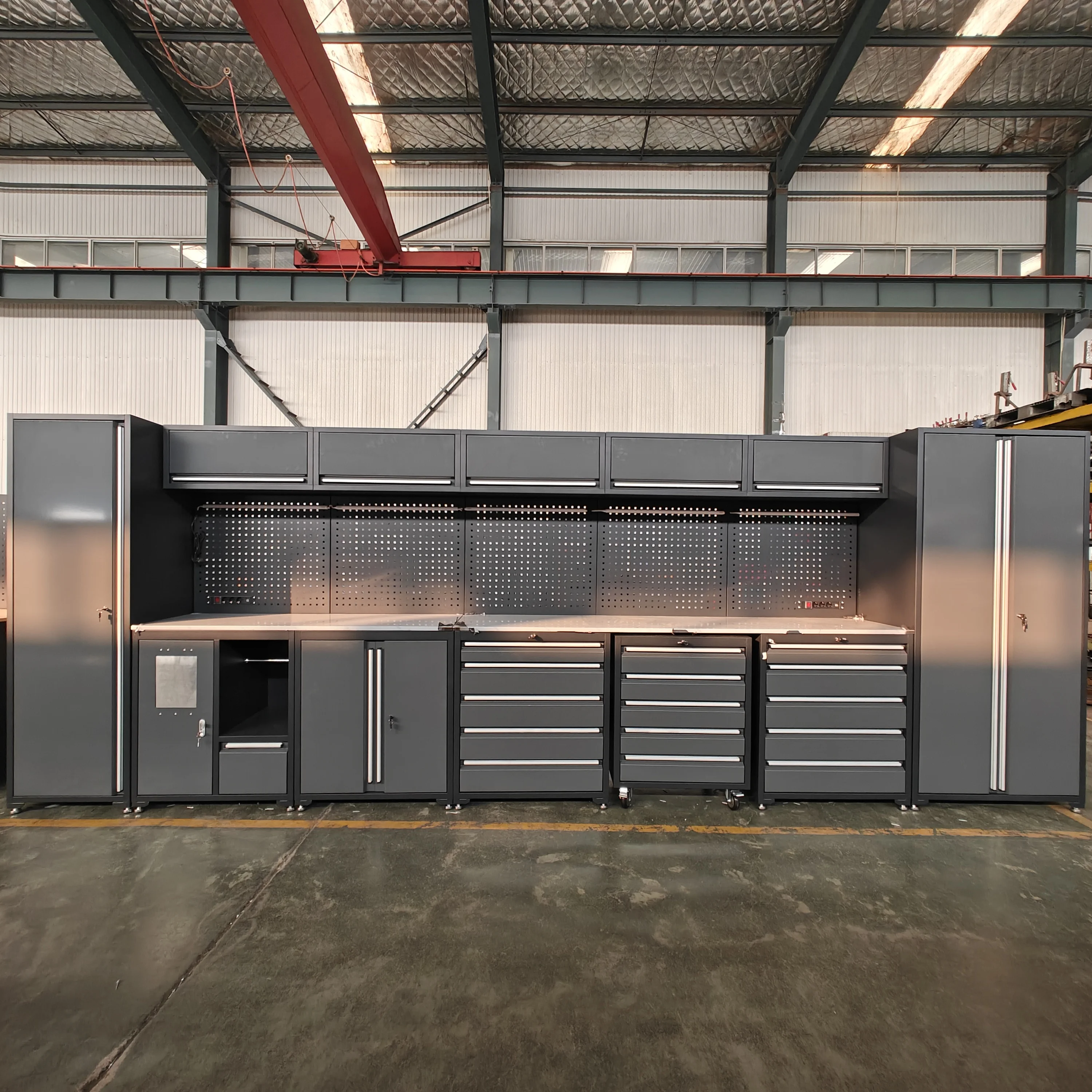 Garage Storage Steel Modular Tool Cabinet With Stainless Steel Work ...