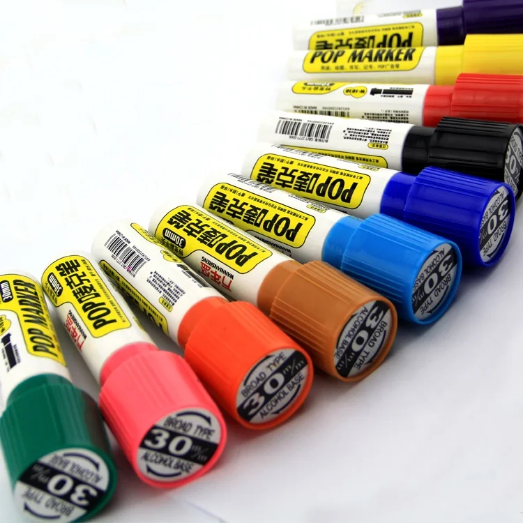 30mm Flat Tip Jumbo Refillable POP Marker - Permanent Paint