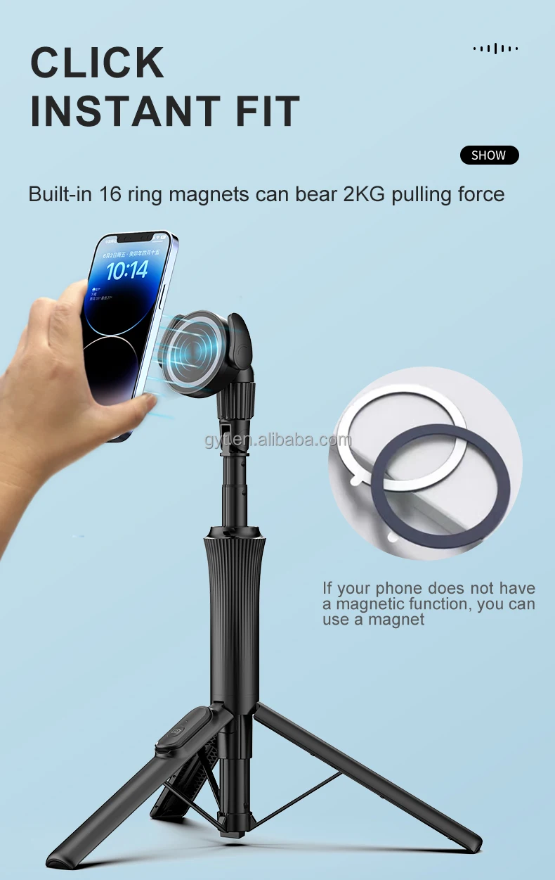 Versatile Magsafe Selfie Stick With Sturdy Clamp And Extendable Shaft ... Versatile Magsafe Selfie Stick With Sturdy Clamp And Extendable Shaft ...