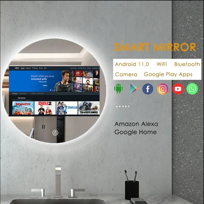 High Quality Hotel Magic Smart Tv Android Mirror Smart Led Mirror ...