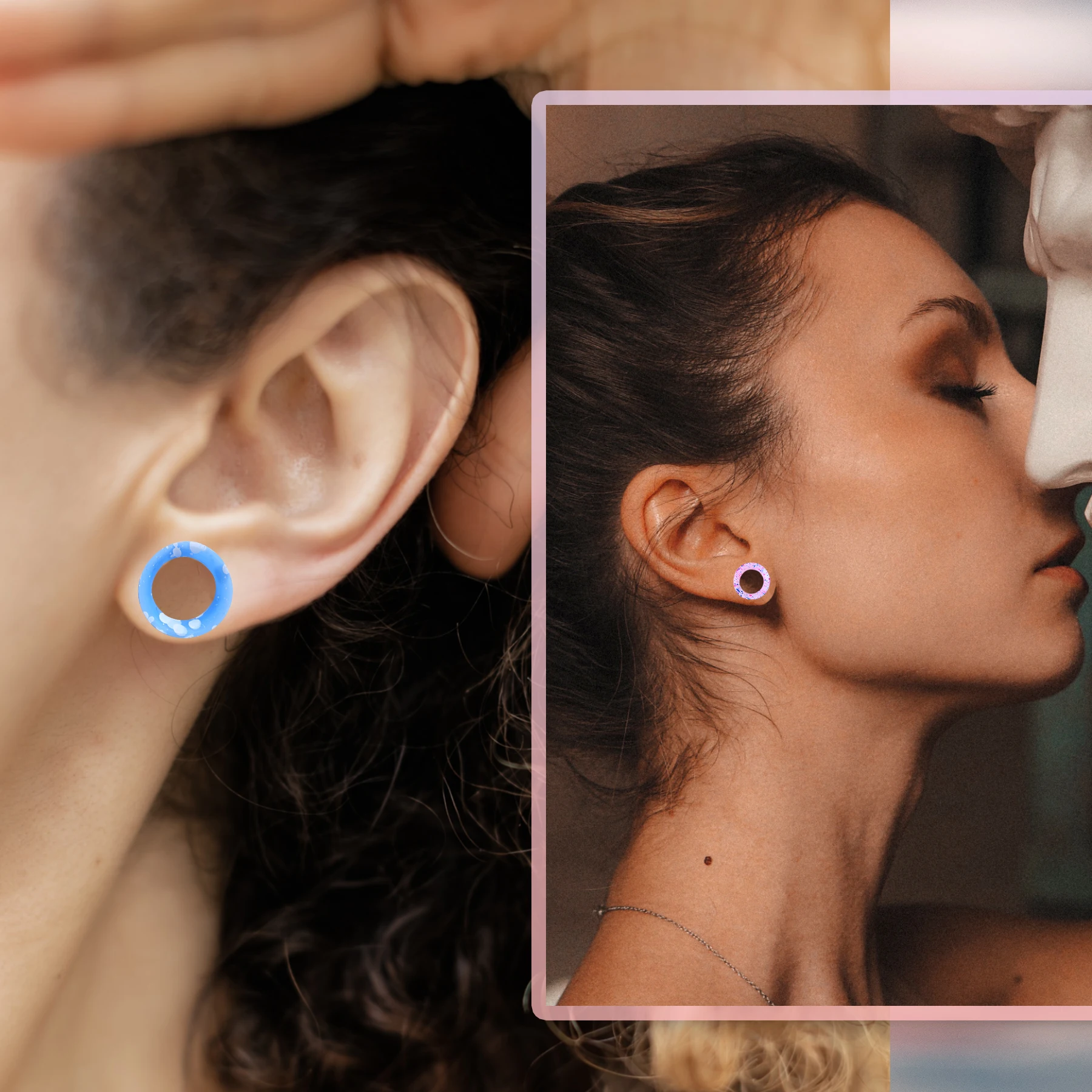 Silicone Ear Gauges Flesh Tunnels Plugs Stretchers Expander Double ...