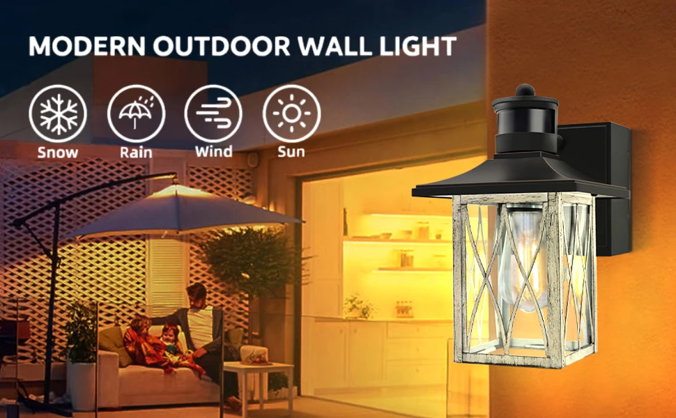 Outdoor Porch Light With Outlet Motion Sensor Exterior Light Fixtures ...