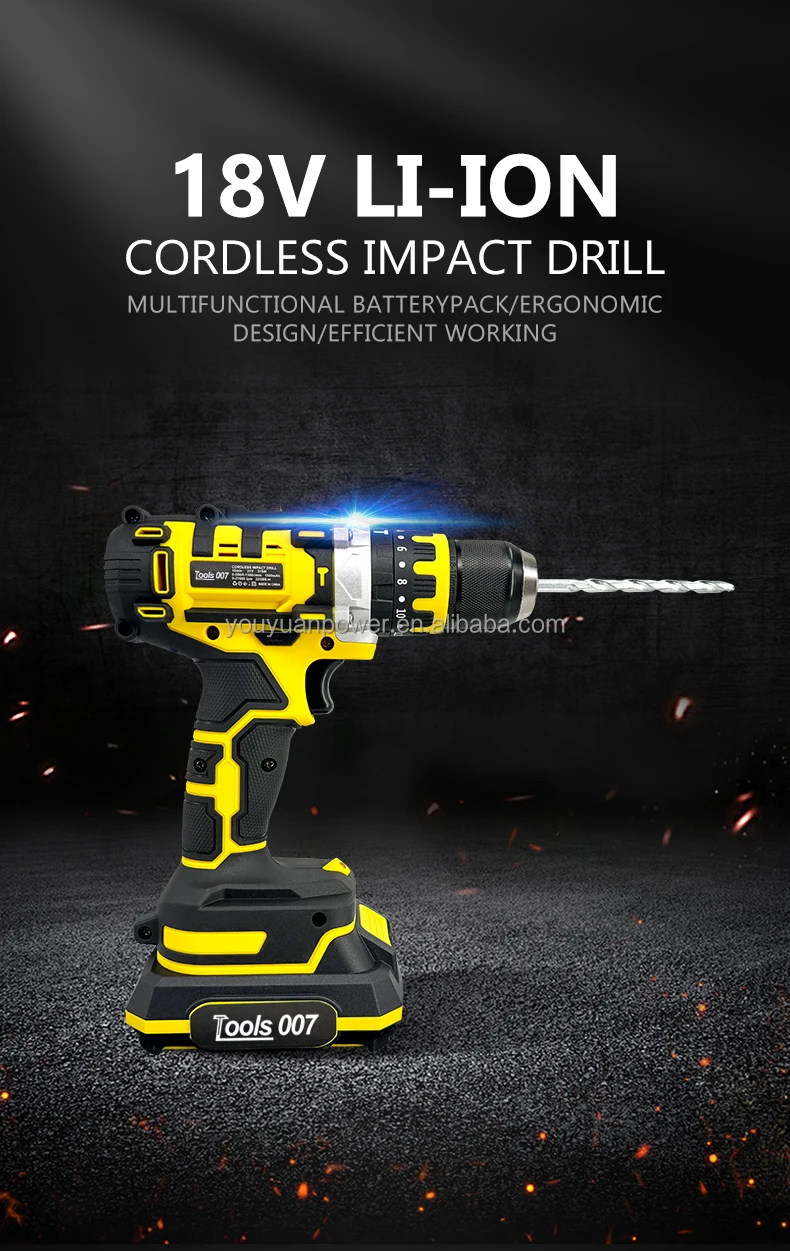 20V Lithium Battery Power Hand Drill Machine - Cordless Combo