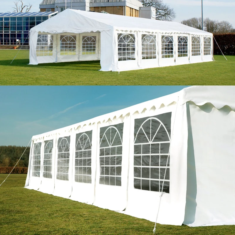 Large White Party Tent Gazebo Canopy 6x12m - Durable & Waterproof