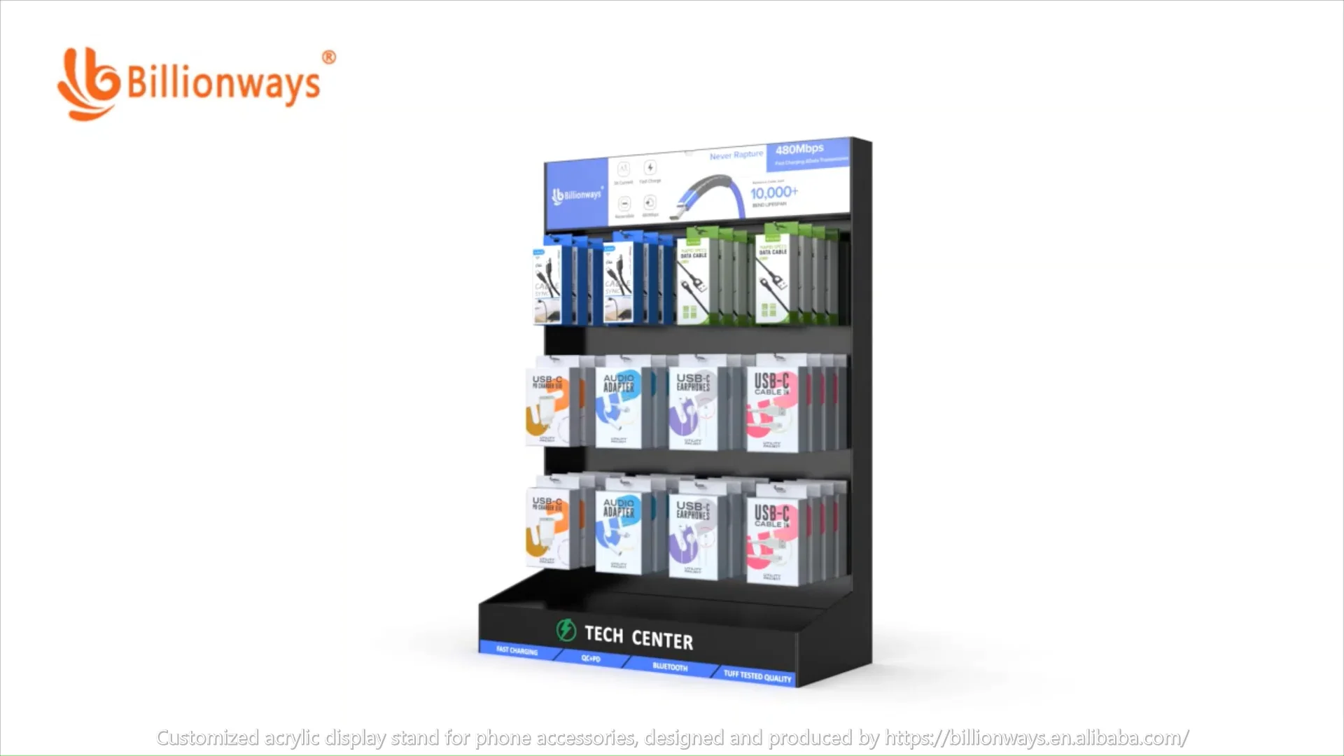 Rotating Counter Acrylic Display Stand For Hanging Mobile Phone ...