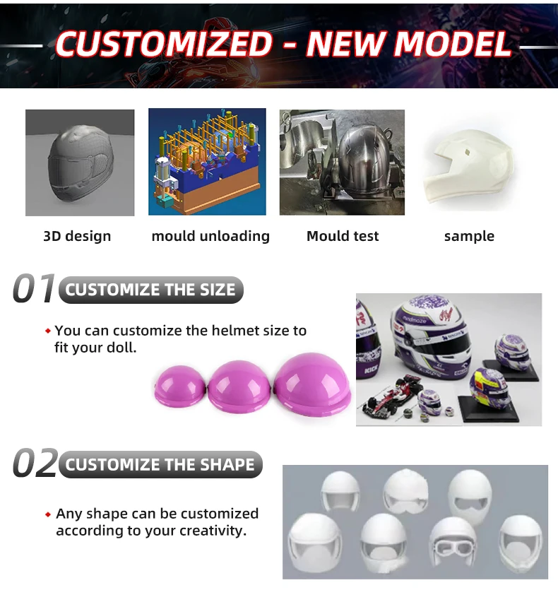 OEM ODM 1/6 Motorcycle Mini Helmet Racing Helmet Motorcycle Toy Helmet ...