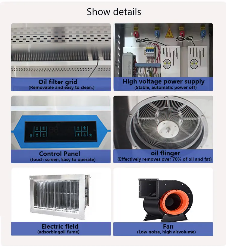 Commercial Kitchen Stainless Steel Kitchen Extractor Hood Smoke Cook ...