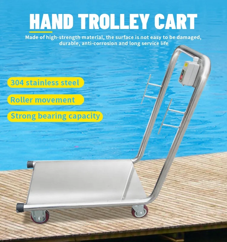 Stainless Steel Pool Cleaning Trolley - Easy & Efficient