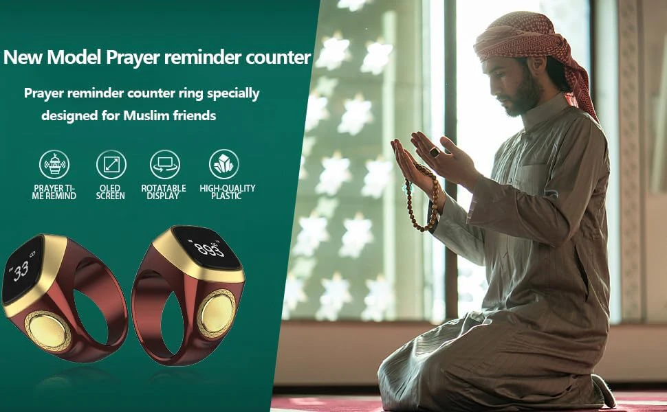 Smart Ring with Tasbih Beads - Hand Counters for Prayer