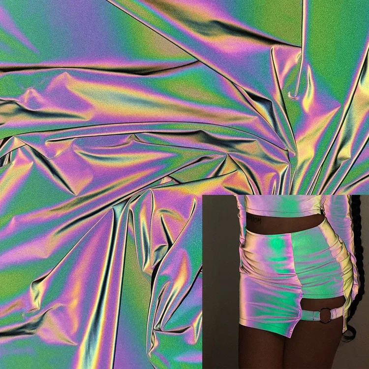 High Light Black Reflective Fabric For Clothing - Buy Reflective Silk ...