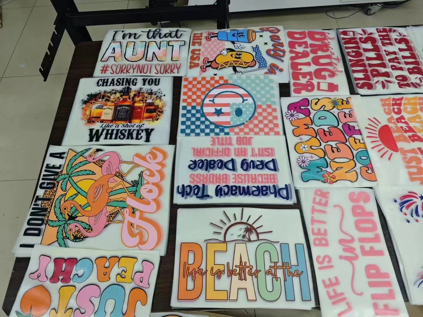 No Minimum Plastisol DTF Digital Printing Custom Ready to Press Heat ...