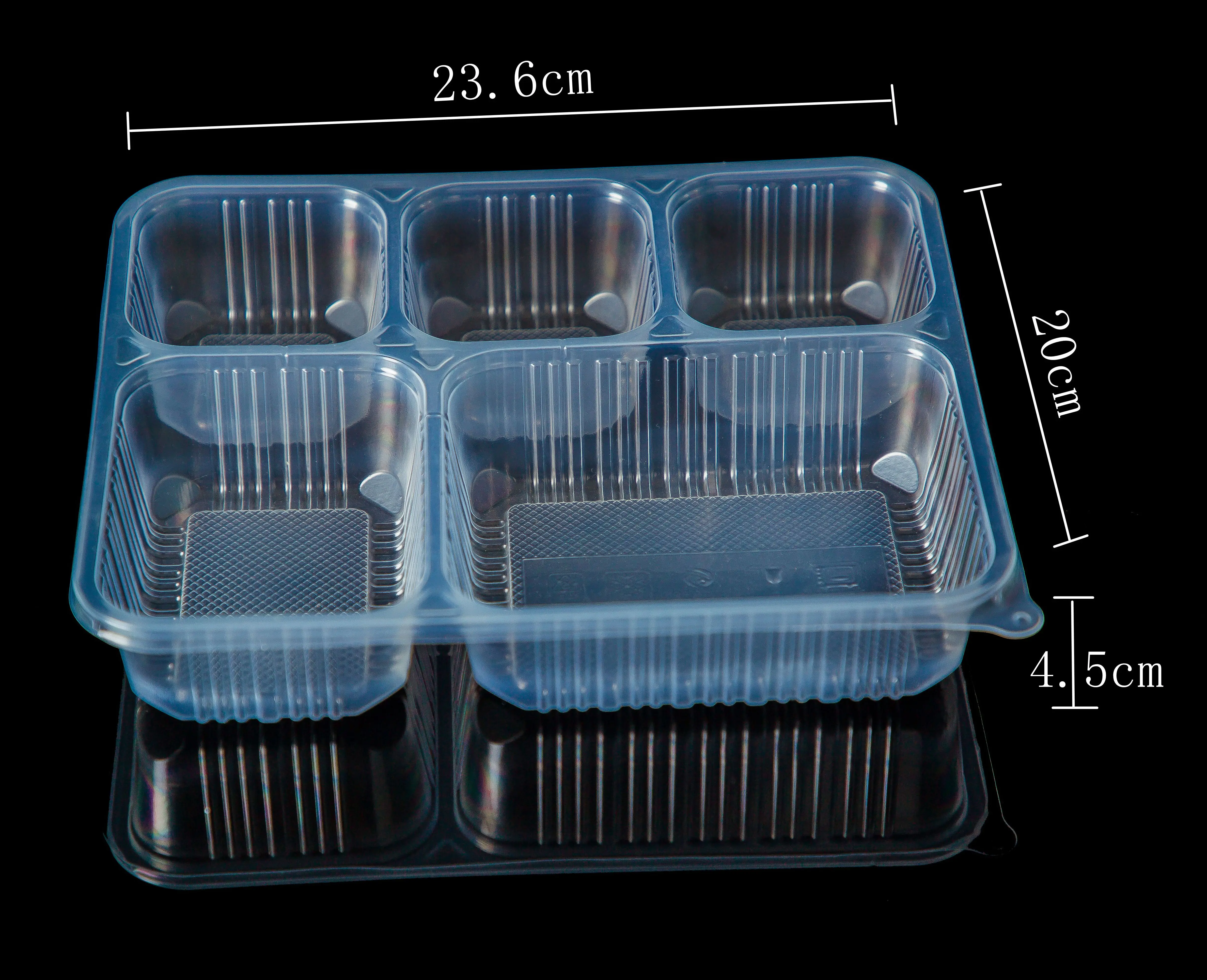 3 Compartment Disposable Microwavable Plastic Lunch Box Black PP Lid ...