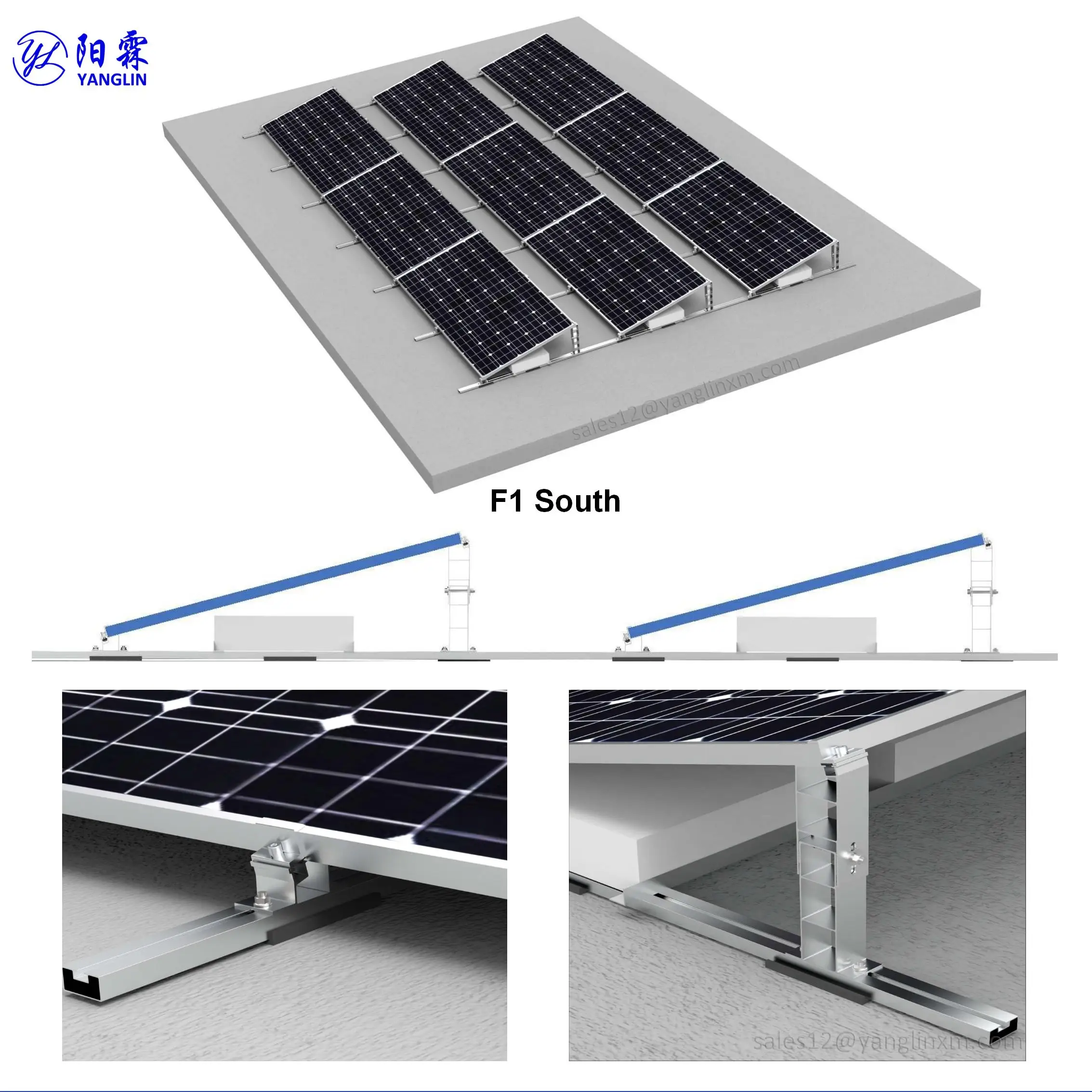 Ballast Racking System for Solar Panels - East West Mounting