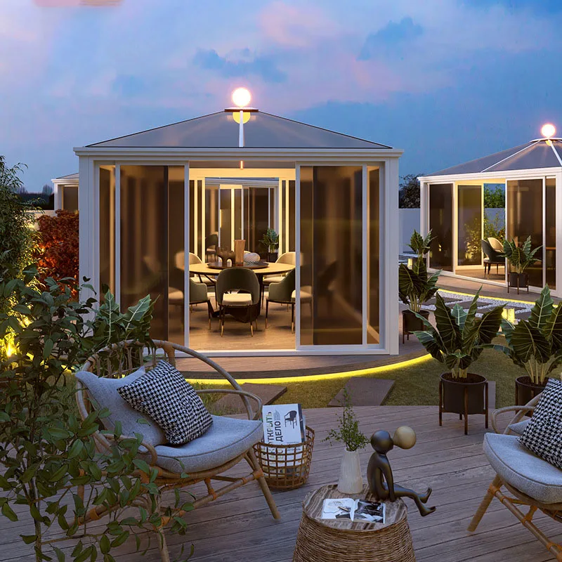 Joy 2024 Outdoor Garden Gazebo Hot New Aluminum Villa Terrace Gazebo ...