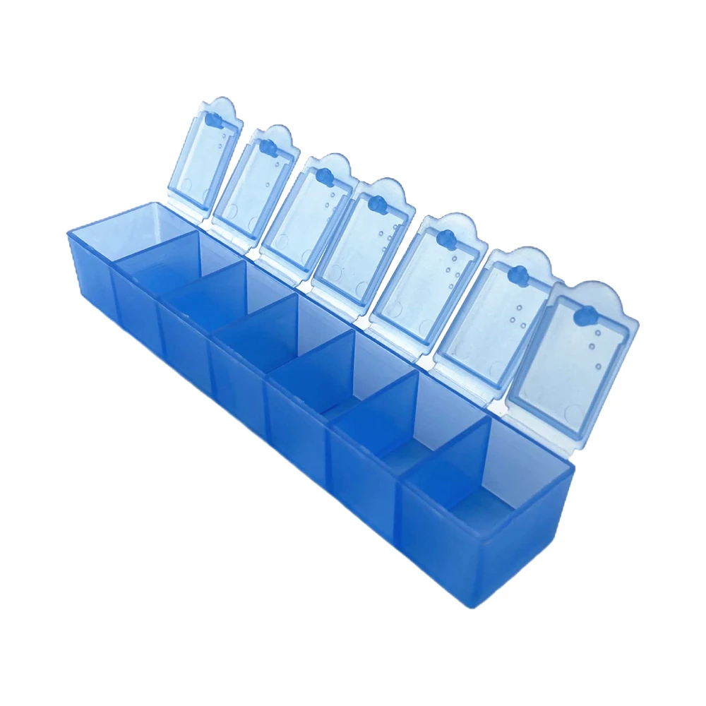 Customization Sliver 7 Compartments Pill Cases Medicine Container Pill ...