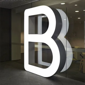 Led Sign Board 3d Acrylic Custom Logo Wall Sign Led Outdoor Store Door ...