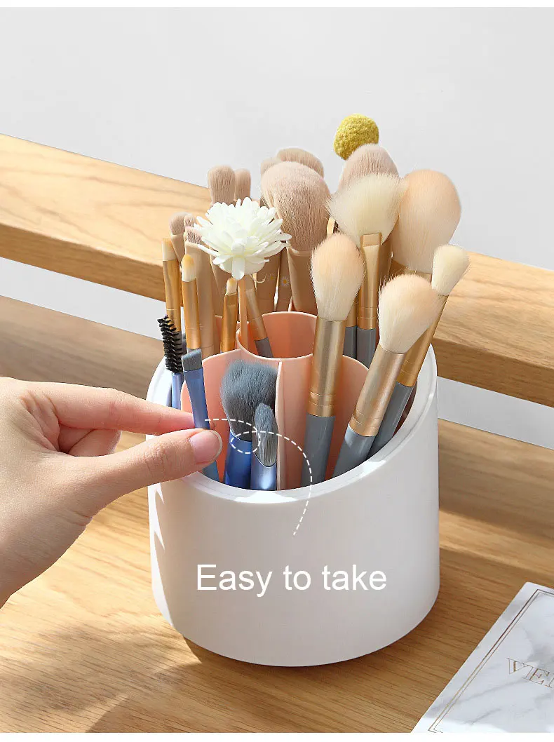 Transparent Cover 360 Rotating Cylinder Case for Office