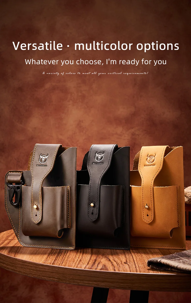 Bullcaptain Crazy Horse Leather Crossbody Bag Casual Card Holder ...