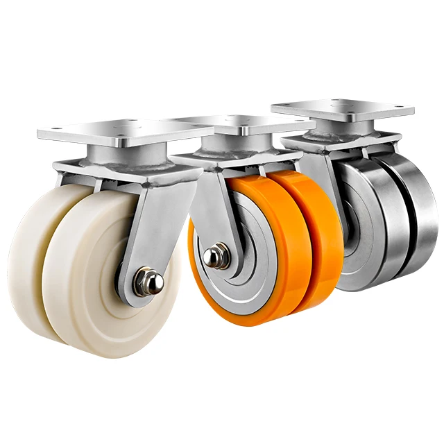 4" 5" 6" 8" 10" 12" White Double Wheel 2 Ton Twin Wheels Design Caster ...